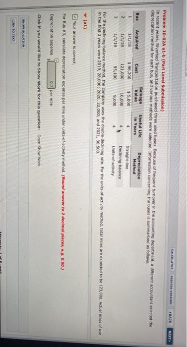 Solved CALCULATOR PRINTER VERSION BACK NETI Problem 10-02A | Chegg.com