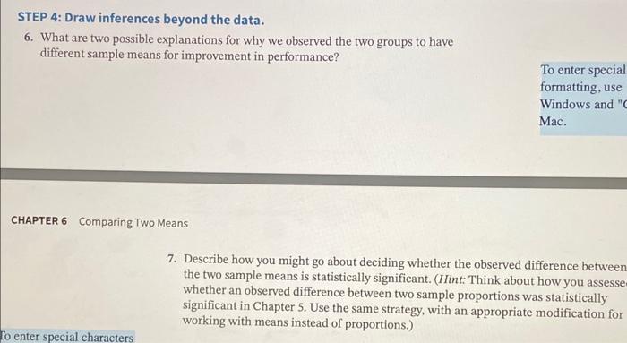 Solved STEP 4: Draw inferences beyond the data. 6. What are | Chegg.com