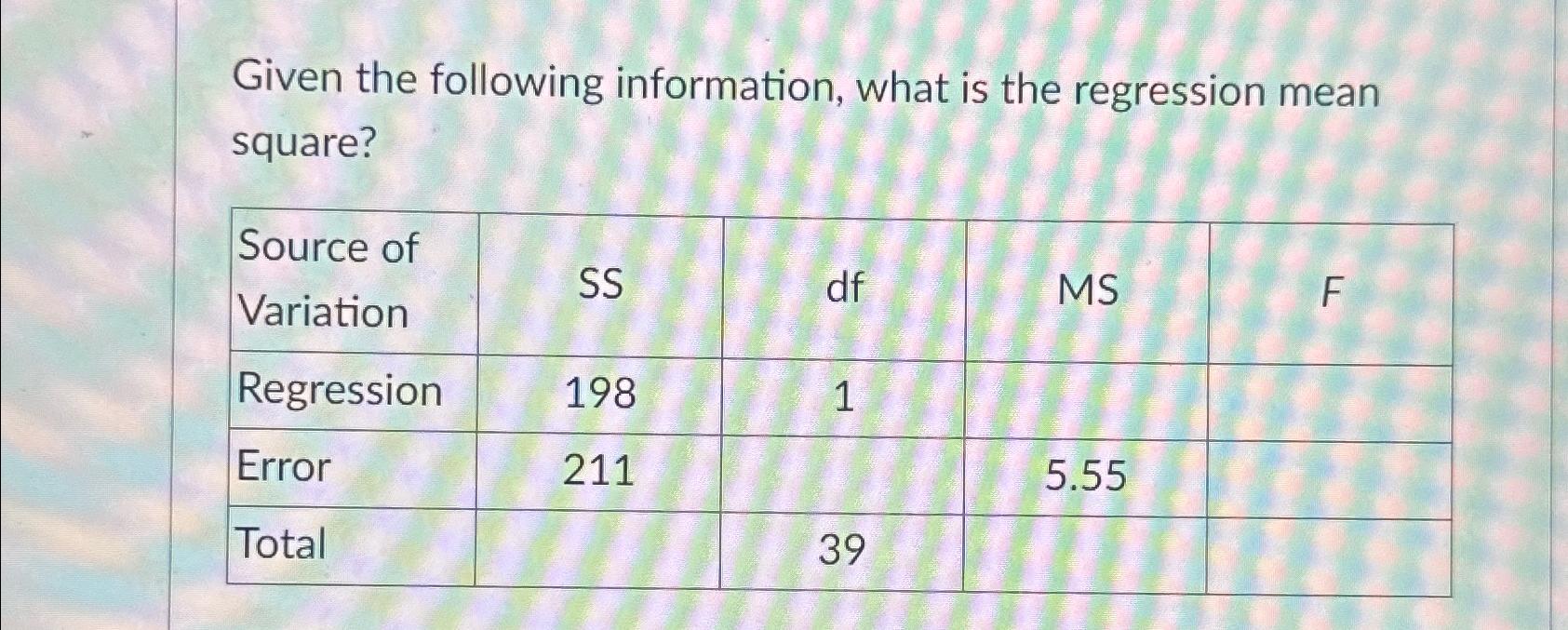 Solved Given the following information, what is the | Chegg.com