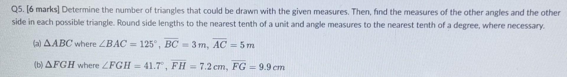Solved Q5. [6 marks] Determine the number of triangles that | Chegg.com