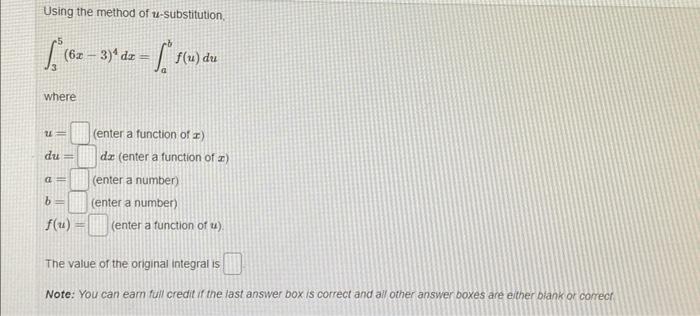 Solved Using the method of u-substitution. | Chegg.com