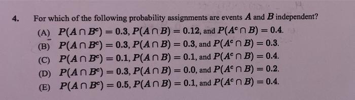 Solved For which of the following probability assignments | Chegg.com