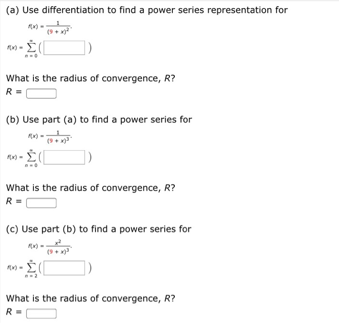 Solved (a) Use differentiation to find a power series | Chegg.com