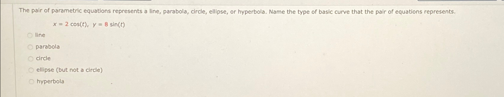 Solved The pair of parametric equations represents a line, | Chegg.com