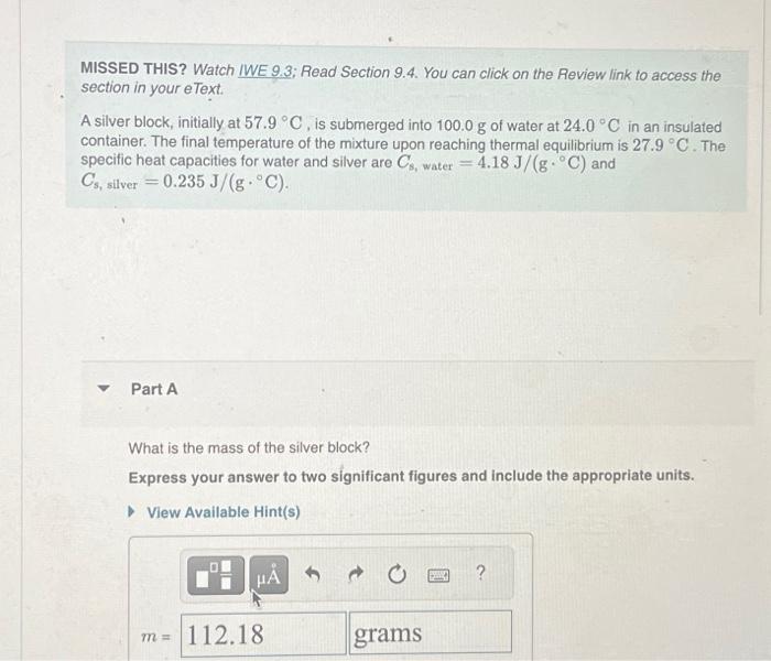 MISSED THIS? Watch IWE 9.3; Read Section 9.4. You can | Chegg.com