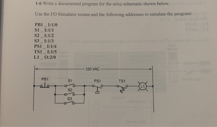 Solved 1-6 Write a documented program for the relay | Chegg.com