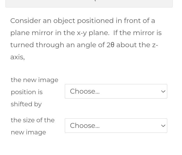 Solved Consider an object positioned in front of a plane | Chegg.com