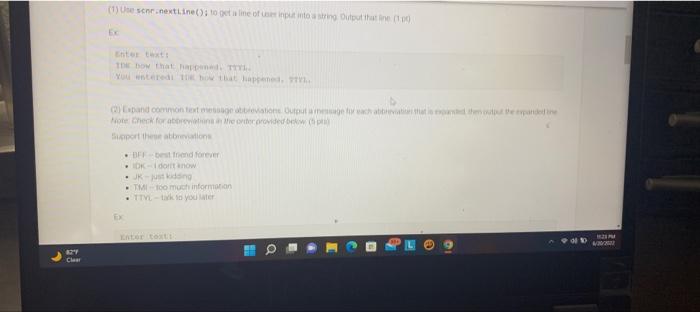 Solved 3 62 Clear 4.31 LAB*: Program: Text message expander | Chegg.com