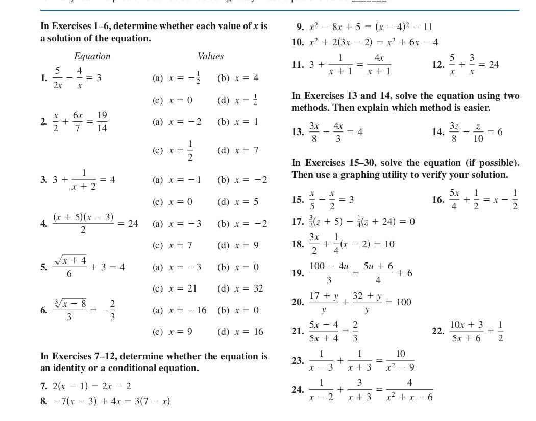 Solved In Exercises 1-6, determine whether each value of x | Chegg.com