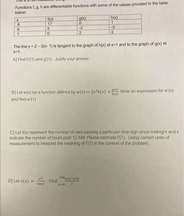 Solved Functions f,g,h are differentiable functions with | Chegg.com Solved Functions f,g,h are differentiable functions with | Chegg.com