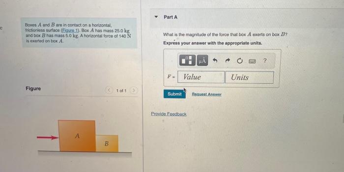 Solved Boxes A and B are in contact on a horizontal, | Chegg.com
