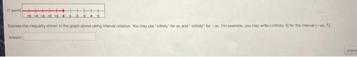 Solved It point 12345 Express the inequality shown in the | Chegg.com