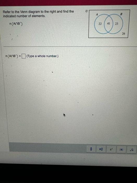 Solved Refer to the Venn diagram to the right and find the | Chegg.com