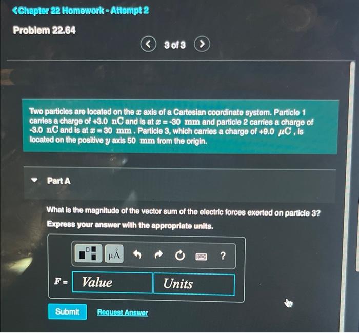 Solved Two particles are located on the x axis of a | Chegg.com