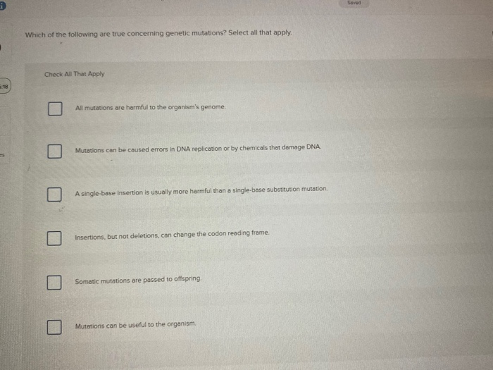 Solved Which of the following are true concerning genetic | Chegg.com