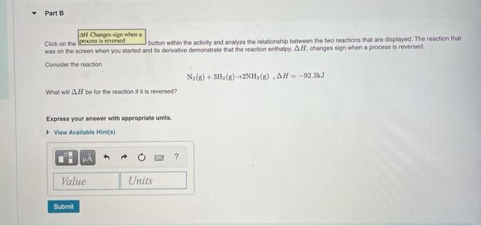Solved Part A Click the AH is an Extensive Property button | Chegg.com