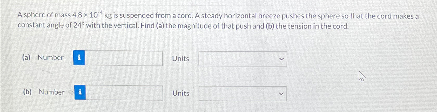 Solved A sphere of mass 4.8×10-4kg ﻿is suspended from a | Chegg.com