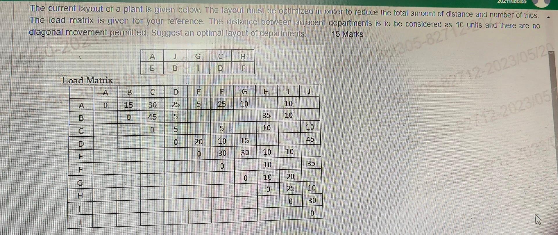 Solved The current layout of a plant is given below. The | Chegg.com