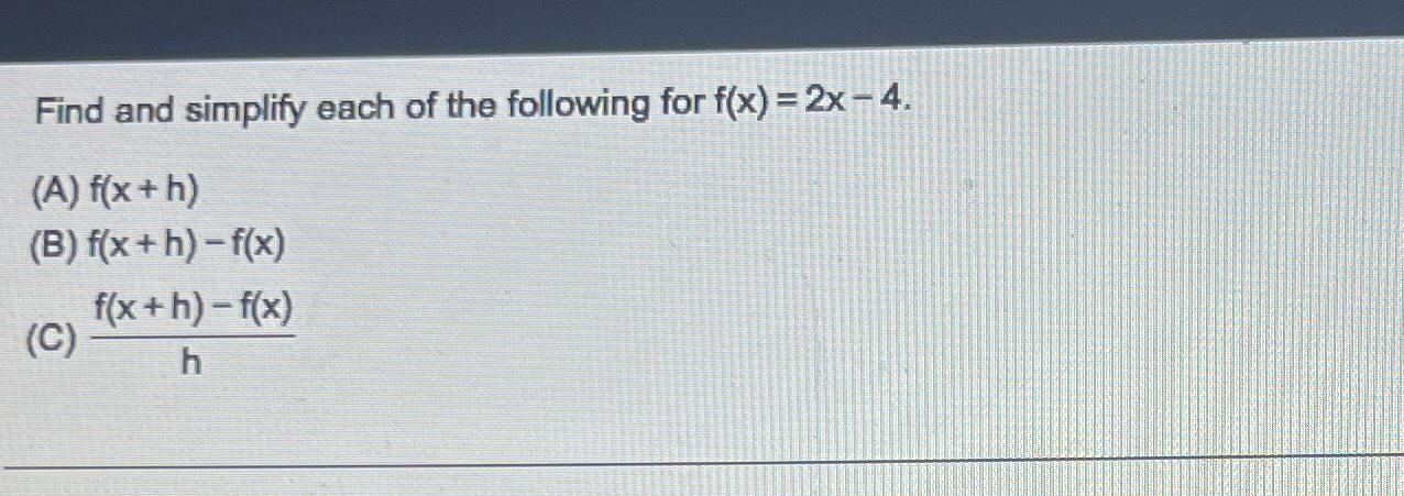 Solved Find and simplify each of the following for | Chegg.com