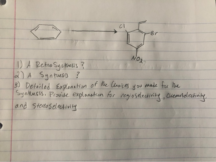 Solved NO2 (1) A Retro Synthesis? 2) A Syntuesis ? 3) | Chegg.com