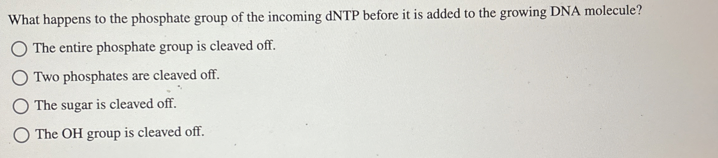 Solved What happens to the phosphate group of the incoming | Chegg.com