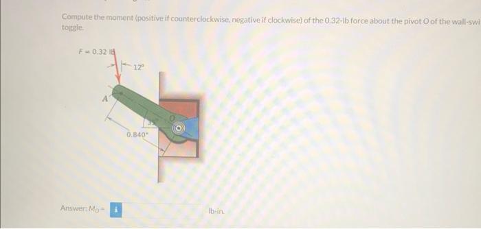 Solved Compute the moment (positive if counterclockwise, | Chegg.com