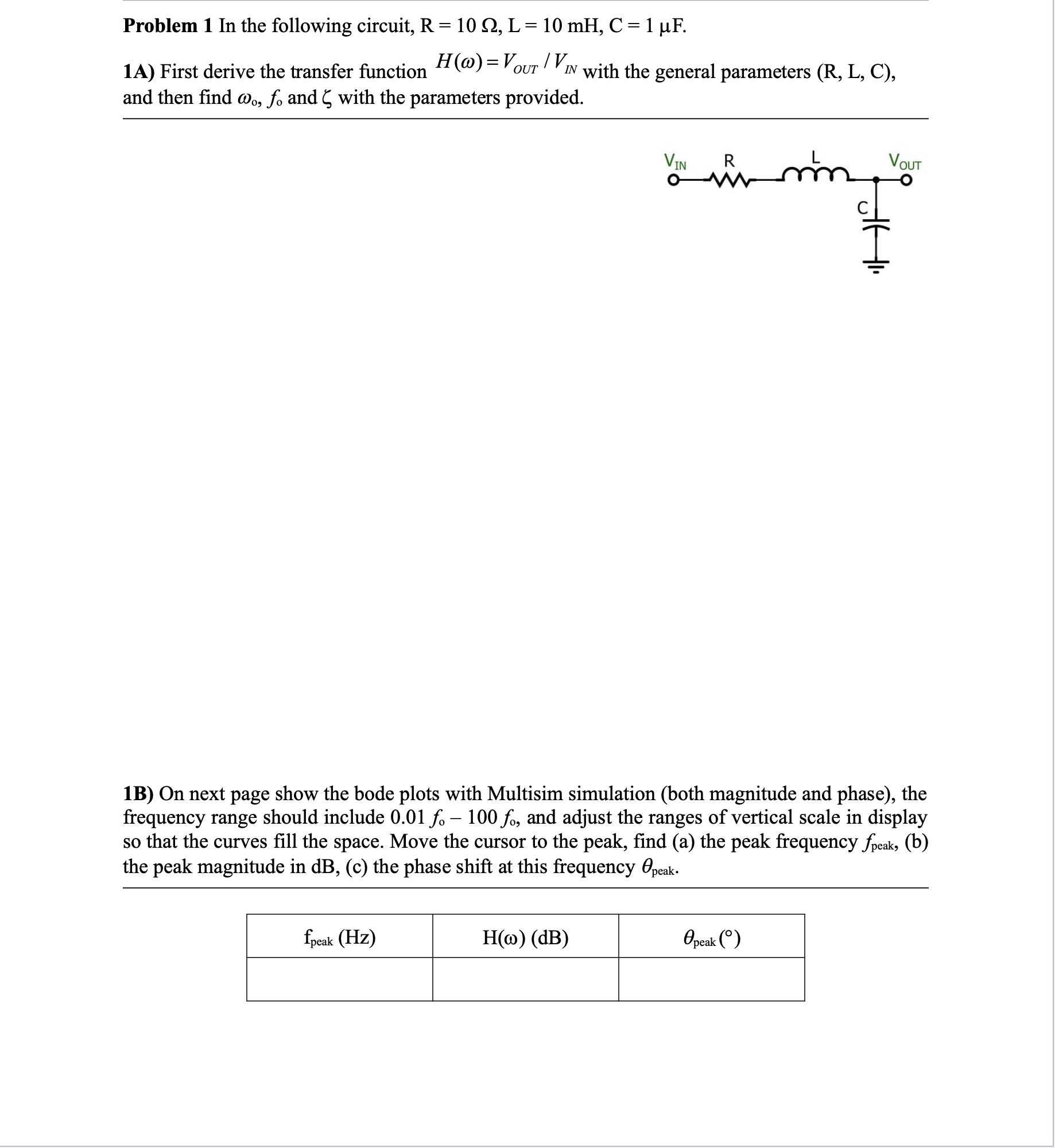 Problem 1 ﻿In the following circuit, | Chegg.com