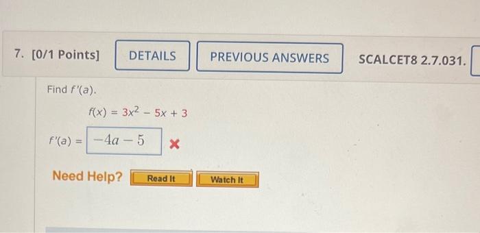 Solved Find F′ A F X 3x2−5x 3 F′ A F X 3x2−5x 3