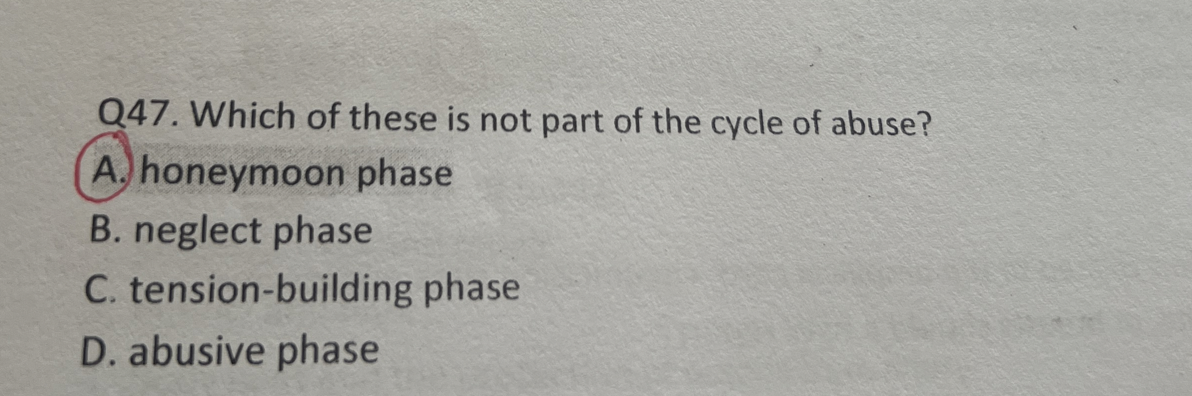 Solved Q47. ﻿Which of these is not part of the cycle of | Chegg.com