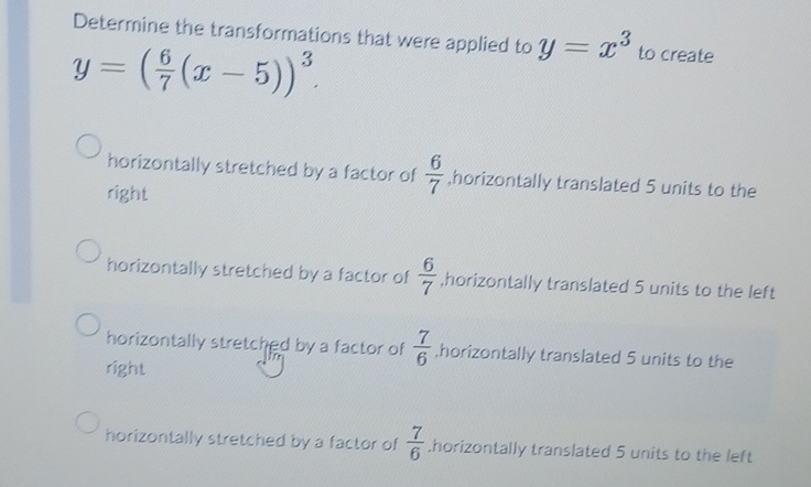 Solved Determine the transformations that were applied to | Chegg.com
