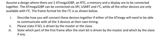 Solved Assume a design where there are 2 ATmega328P, an RTC, | Chegg.com