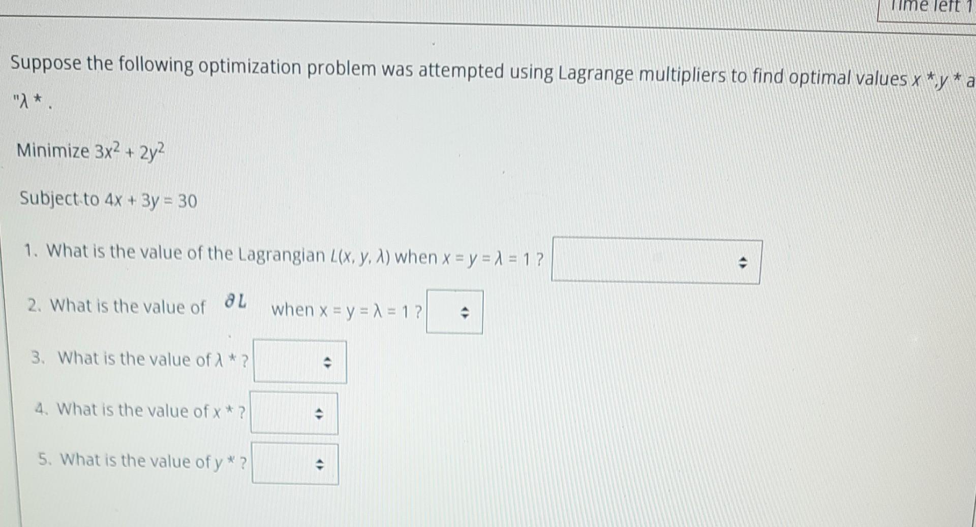 Solved lett. 1 Suppose the following optimization problem | Chegg.com