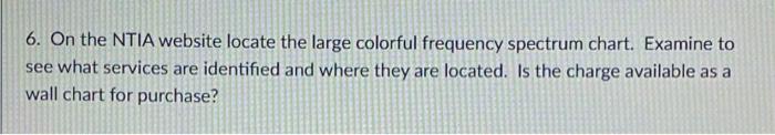 6. On the NTIA website locate the large colorful | Chegg.com