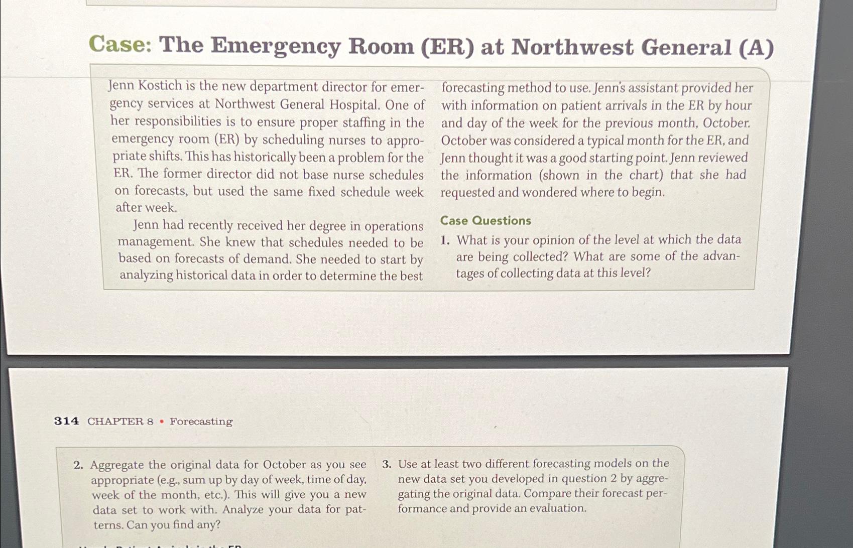 Solved Case: The Emergency Room (ER) ﻿at Northwest General | Chegg.com