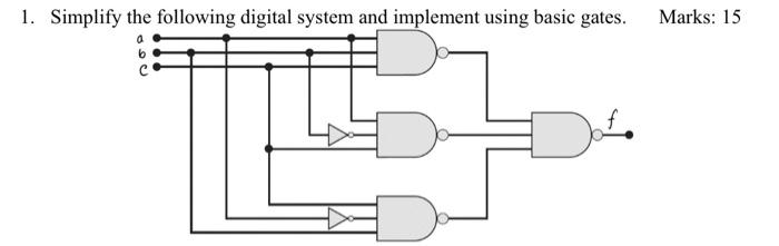 Solved Simplify the following digital system and implement | Chegg.com