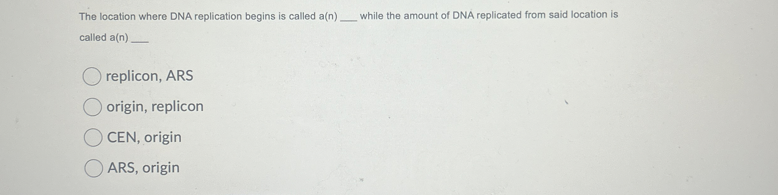 Solved The location where DNA replication begins is called | Chegg.com