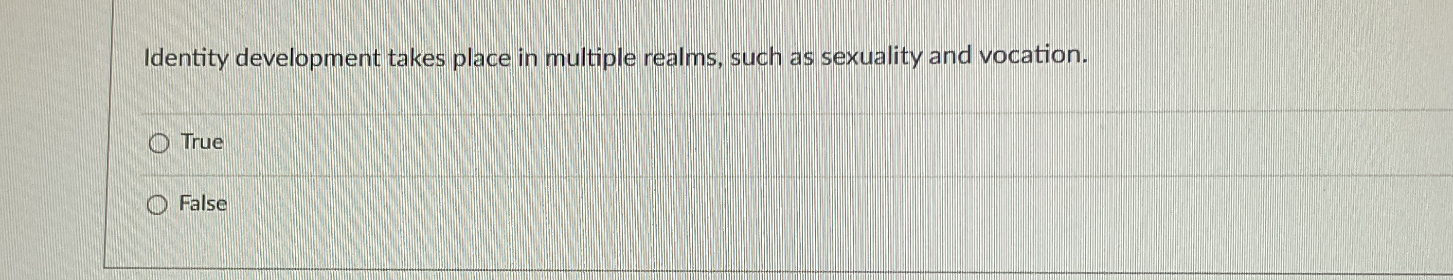 Solved Identity development takes place in multiple realms, | Chegg.com