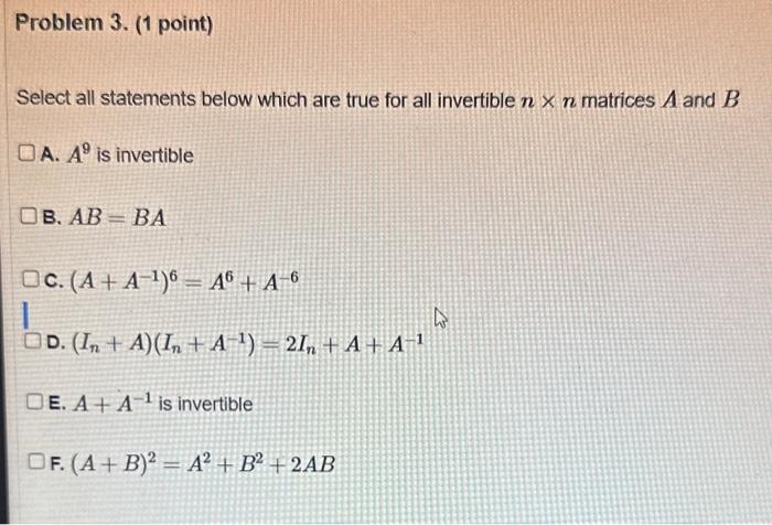 Solved Select all statements below which are true for all | Chegg.com
