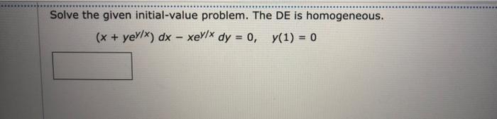 Solved Solve The Given Initial Value Problem The De Is 5280