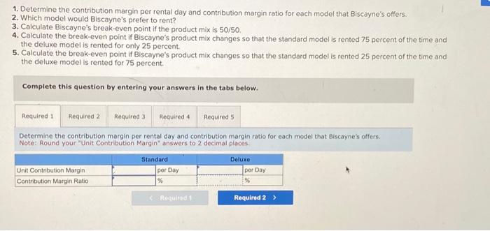 Solved Required: 1. Determine the contribution margin per | Chegg.com