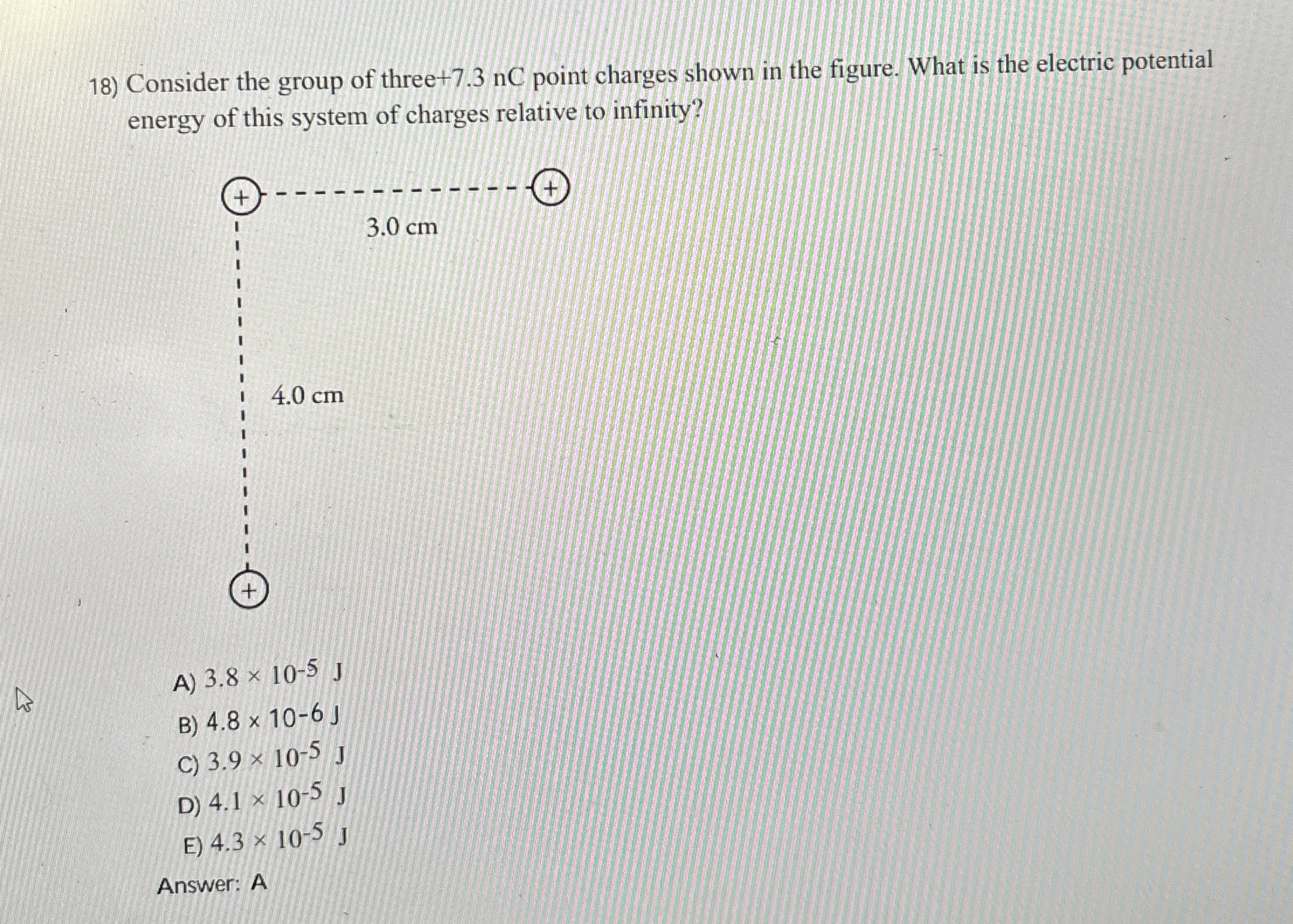 Solved Consider the group of three +7.3nC ﻿point charges | Chegg.com