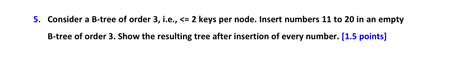 Solved Consider a B-tree of order 3, ﻿i.e.,