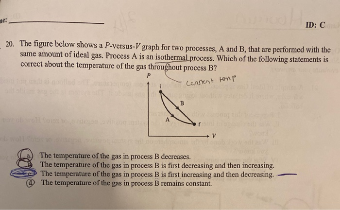 Solved ne: ID: C 20. The figure below shows a P-versus-V | Chegg.com