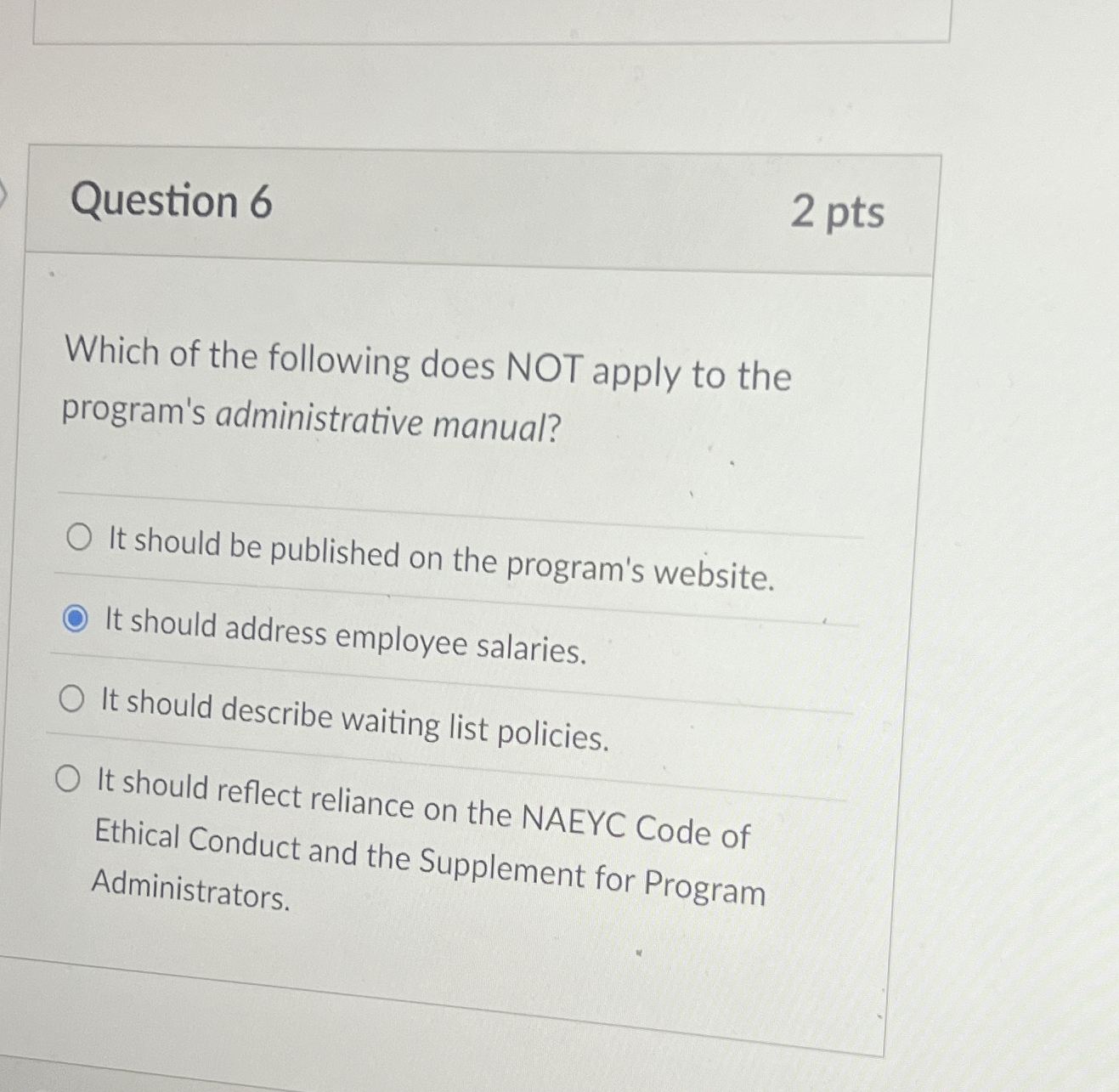 Solved Question 6Which of the following does NOT apply to | Chegg.com