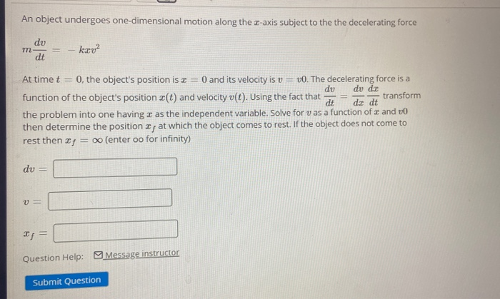 Solved An object undergoes one-dimensional motion along the | Chegg.com