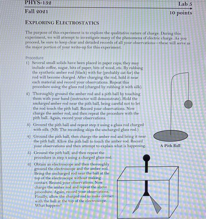 PHYS-132 Fall 2021 Lab 5 10 points EXPLORING | Chegg.com