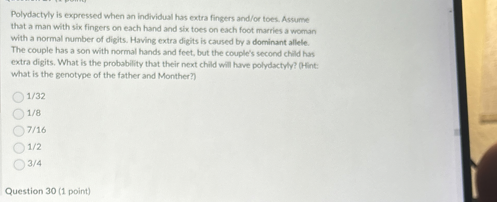 Solved Polydactyly is expressed when an individual has extra | Chegg.com