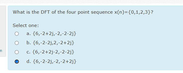 Solved What is ﻿the DFT of ﻿the four point sequence | Chegg.com