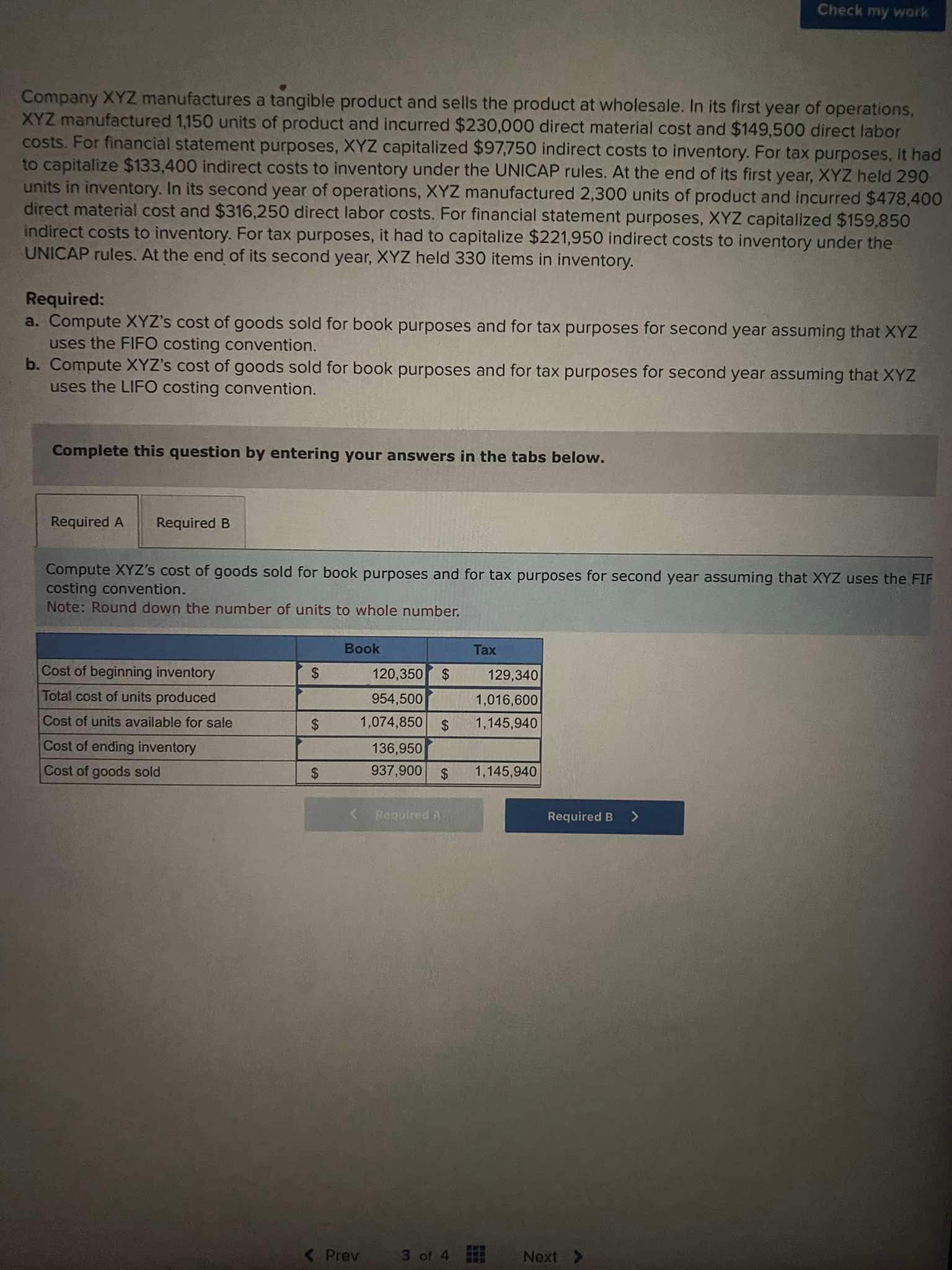 Solved Company XYZ manufactures a tangible product and sells | Chegg.com