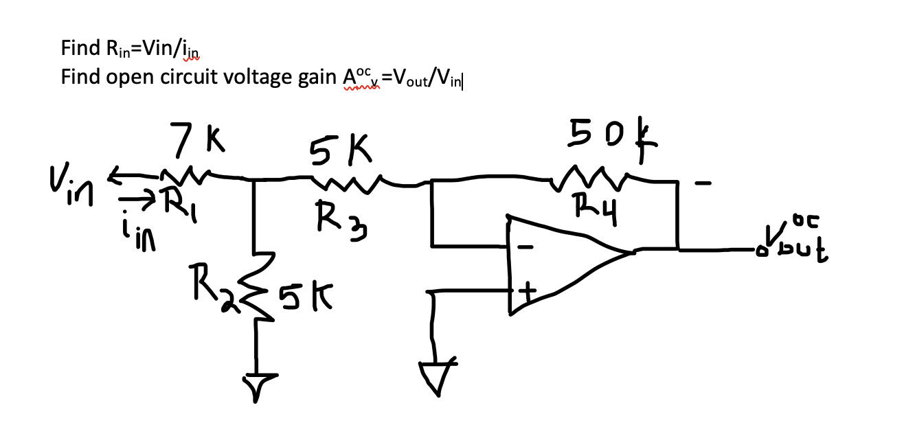 Find Rin =VinijnFind open circuit voltage gain | Chegg.com